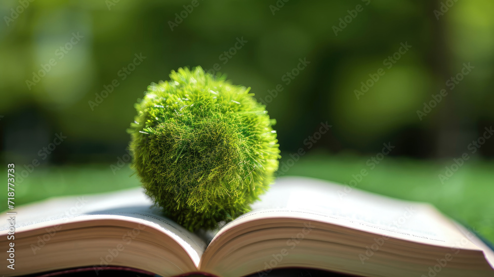 Environment Law. Green globe placed on a law book with icons. law for ...