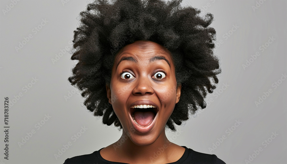 Excited overjoyed girl rejoice luck ecstatic facial expression. Happy ...