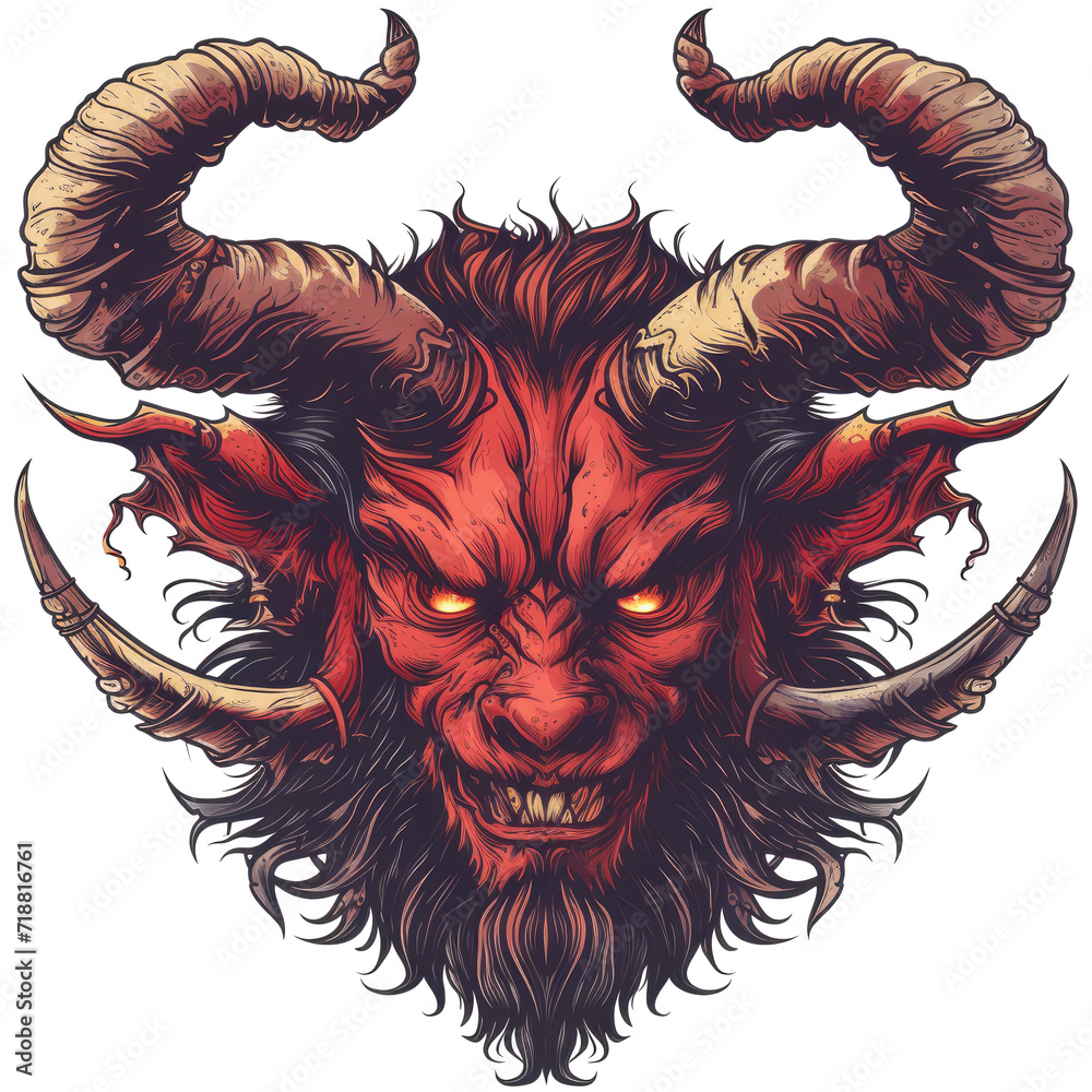 horned ghost head t-shirt design, transparent background, AI Generated ...