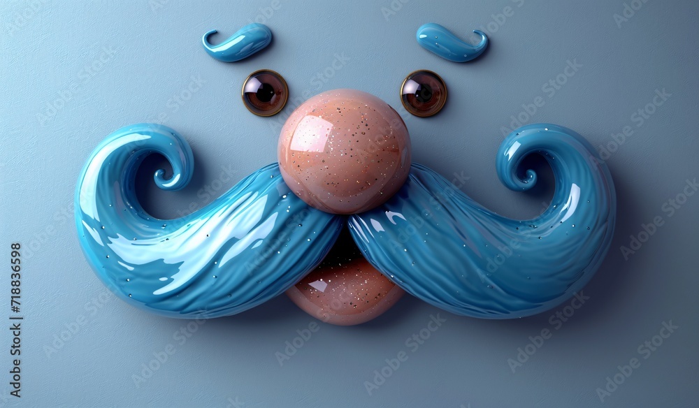 March Madness: The Blue Mustache Generative AI Stock Illustration ...