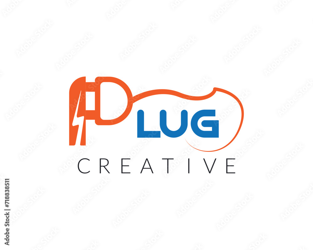 Letter E Electric Plug Logo, Letter E and Plug combination, flat design ...