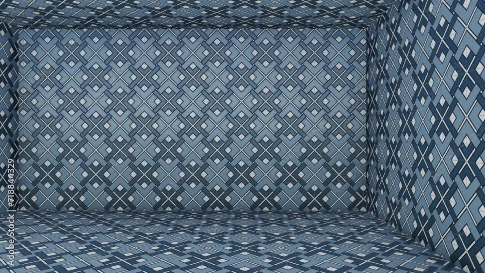 Vidéo Stock Geometric tile cube room. 3d vector background render with ...