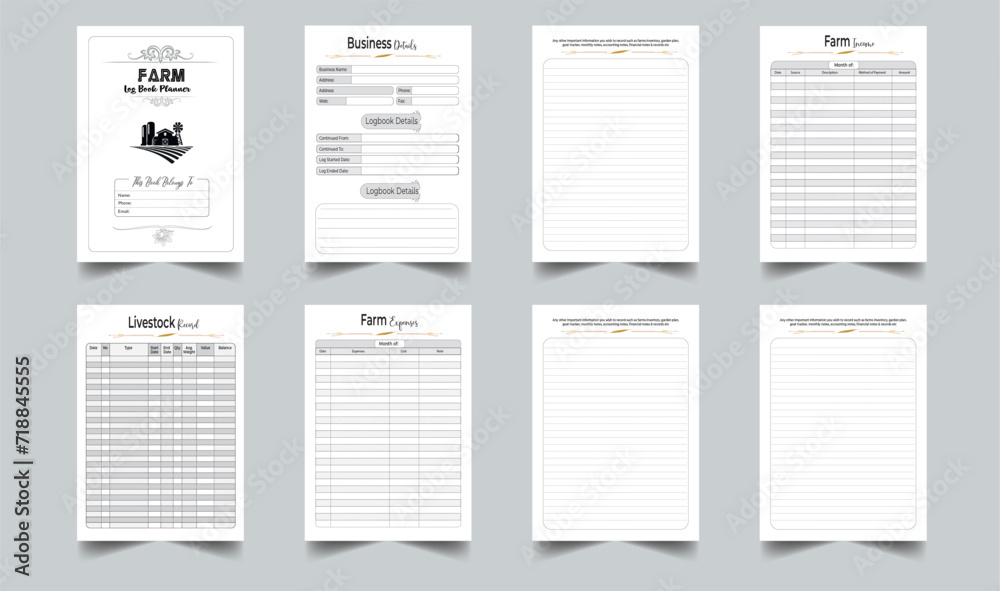 Farm Logbook Planner. Daily Gratitude Monthly & Yearly Undated Planner ...