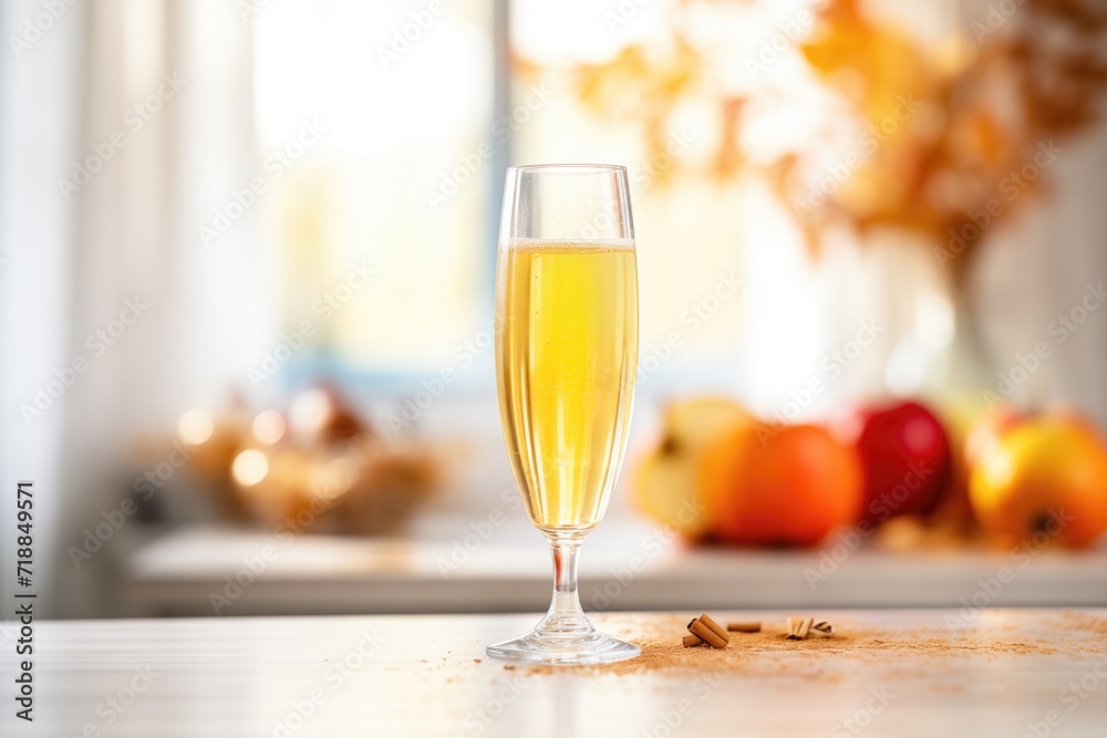 crystal clear glass of sparkling apple cider toasted at a party Stock ...