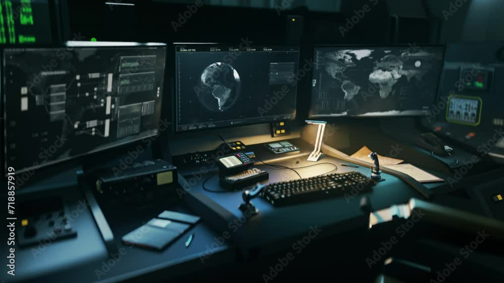 Spy network tracking technology operated from the army control room. Using the spy network ...