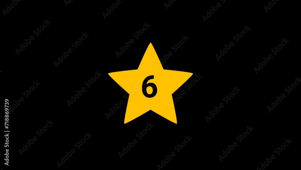 Vidéo Stock Sixth Number in star Animation with transparent background ...