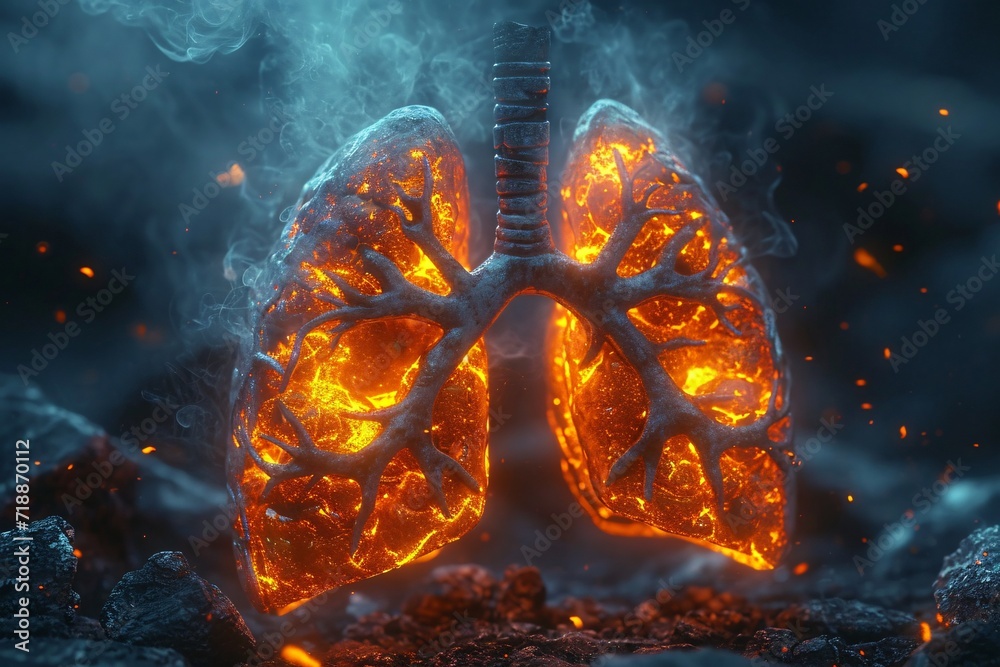 Glowing Lung Tissue: A Sizzling Hot Take on the Human Respiratory ...