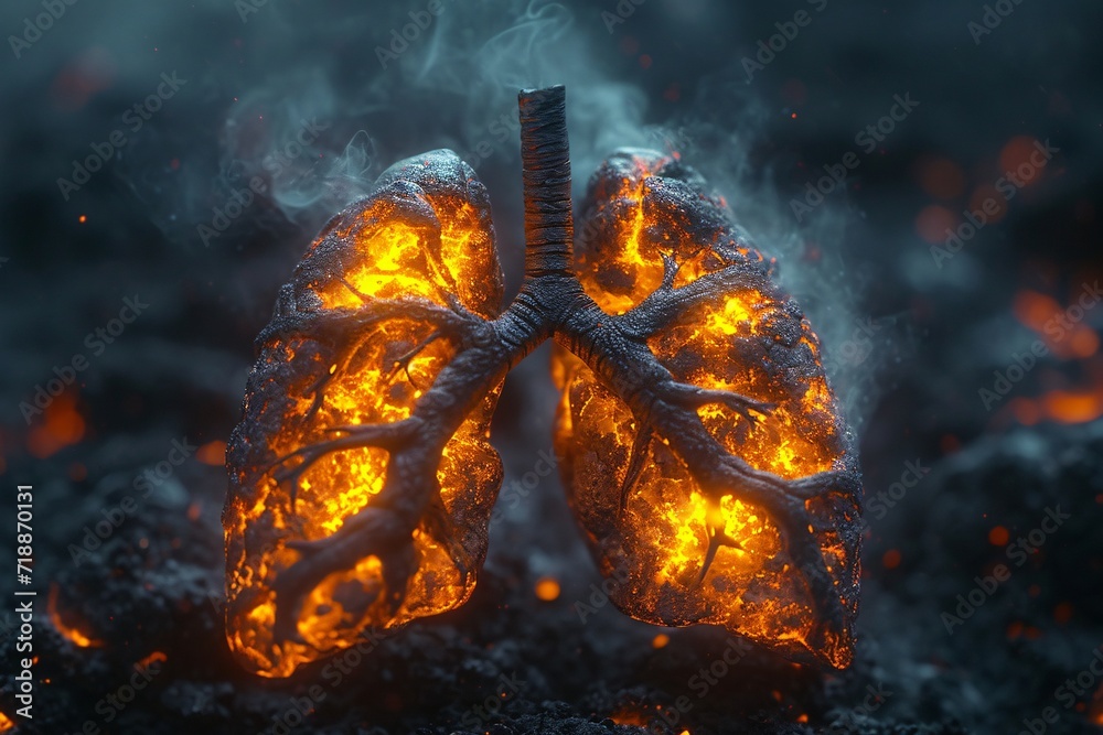 Lung Fire: A Burning Tribute to the Lungs Generative AI Stock ...
