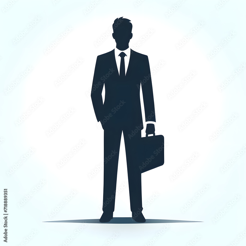 Icon of a silhouette of a banker. The icon depicts a male figure in a ...