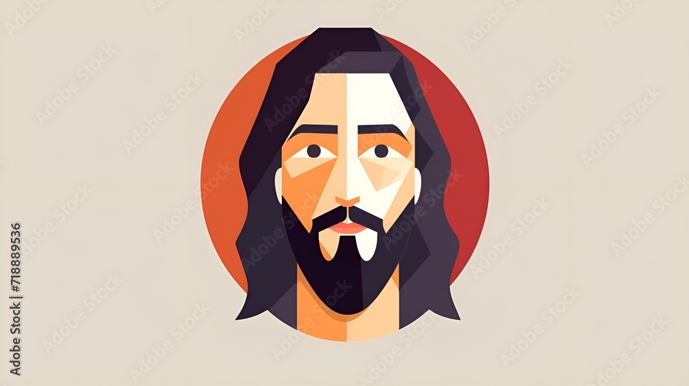 Jesus face vector style illustration, good friday,chritianity,jesus ...