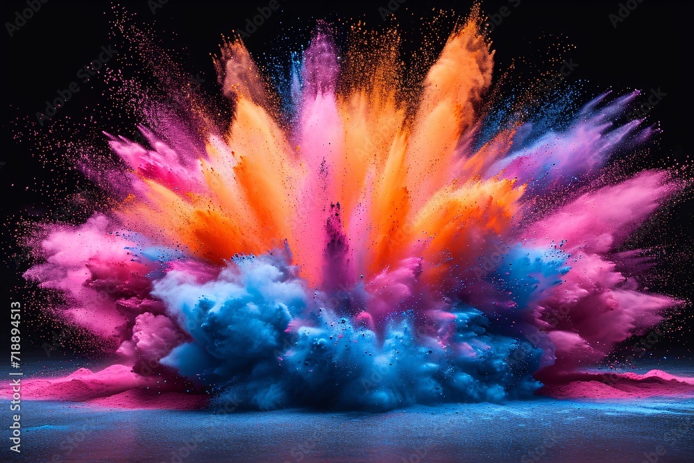 Colorful Explosion of Paint Powder: A Neon-Inspired Blast for the Month ...