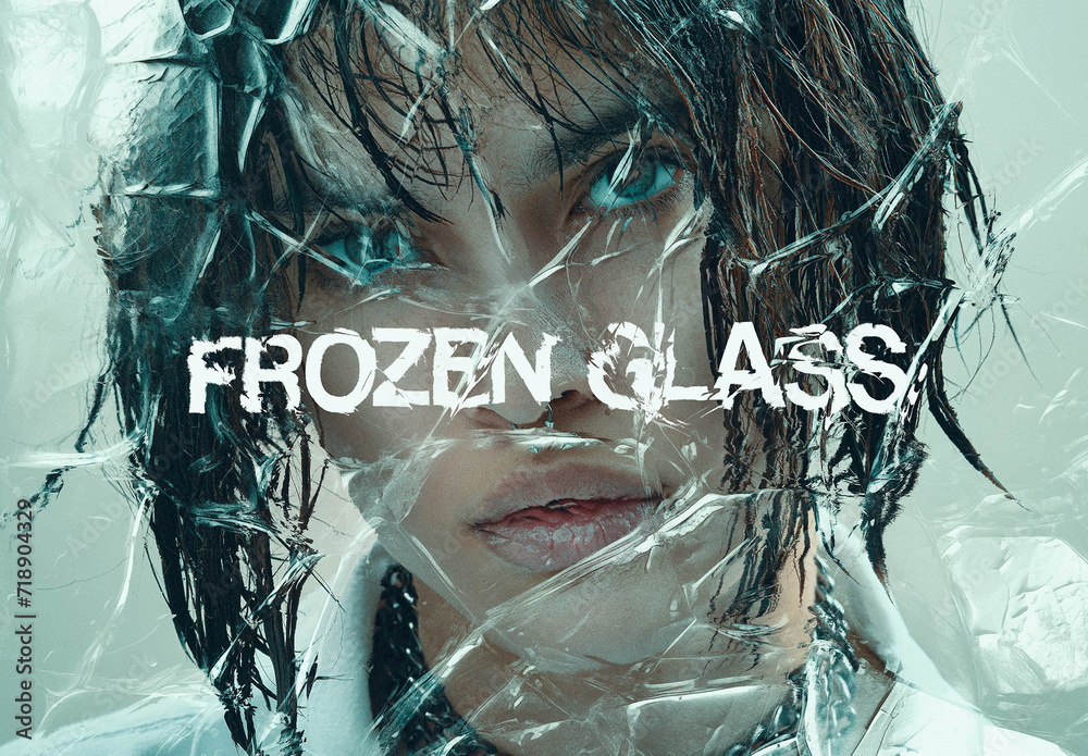 Frozen Glass Photo Effect Mockup Stock Template | Adobe Stock