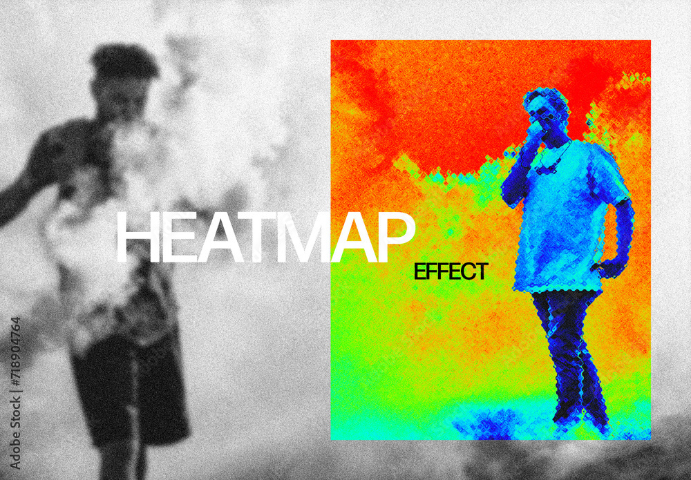 Thermal Heatmap Photo Effect Mockup Stock Template | Adobe Stock
