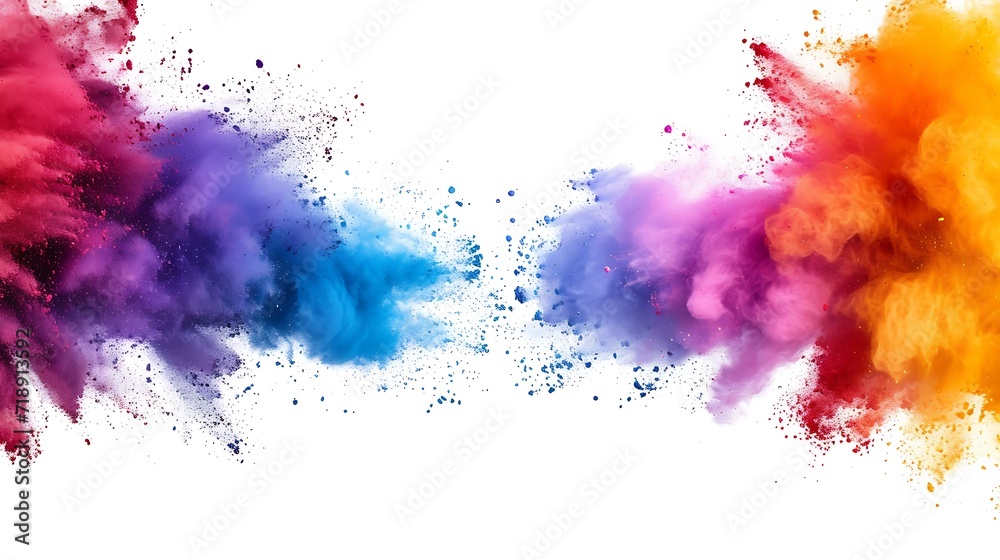 frame border with copy space of colorful rainbow holi paint color ...