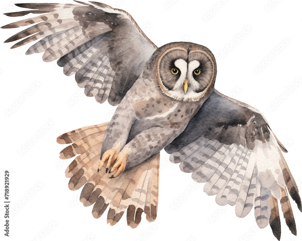 Great grey owl flying created with Generative AI technology Stock ...