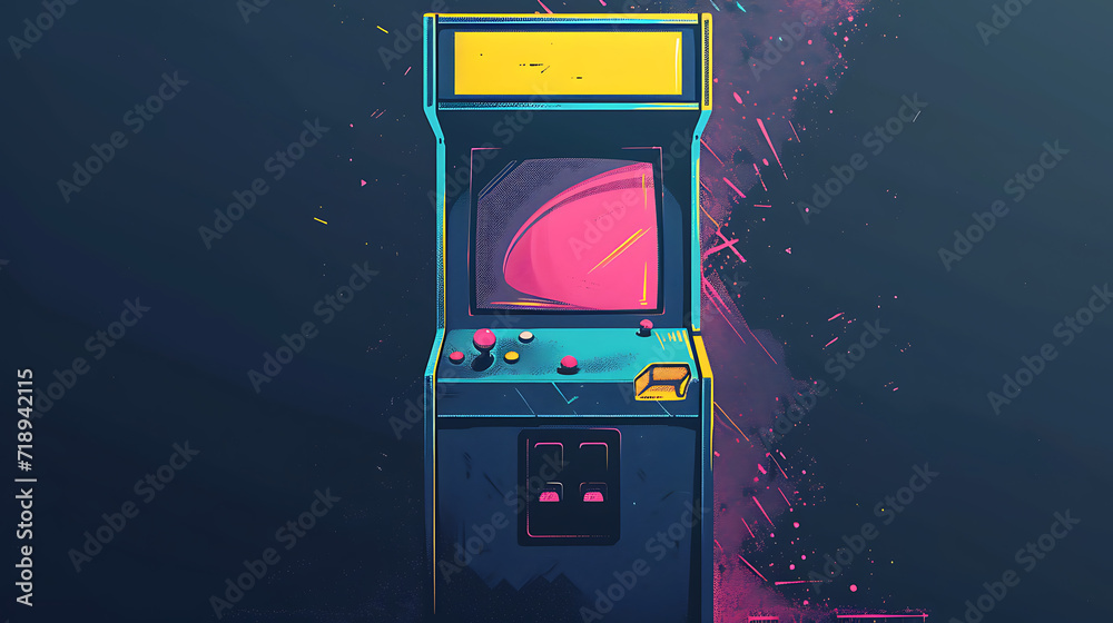 Retro arcade game gradient in pixelated blues, pinks, and yellows ...