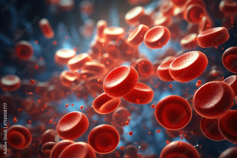 ภาพประกอบสต็อก Blood cells and red blood cells. medical illustration ...