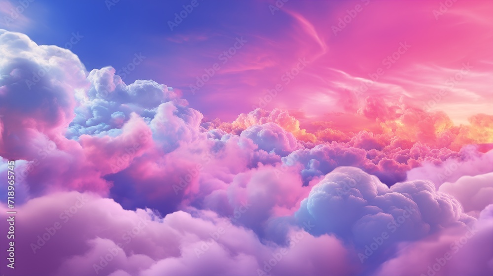 Pink, blue and purple clouds in the morning sky background pattern ...