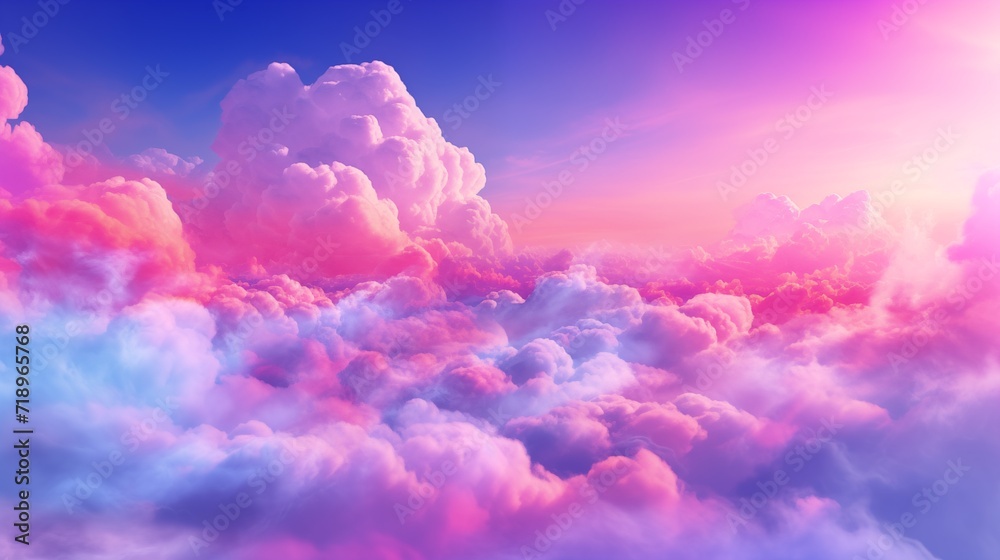 Pink, blue and purple clouds in the morning sky background pattern ...