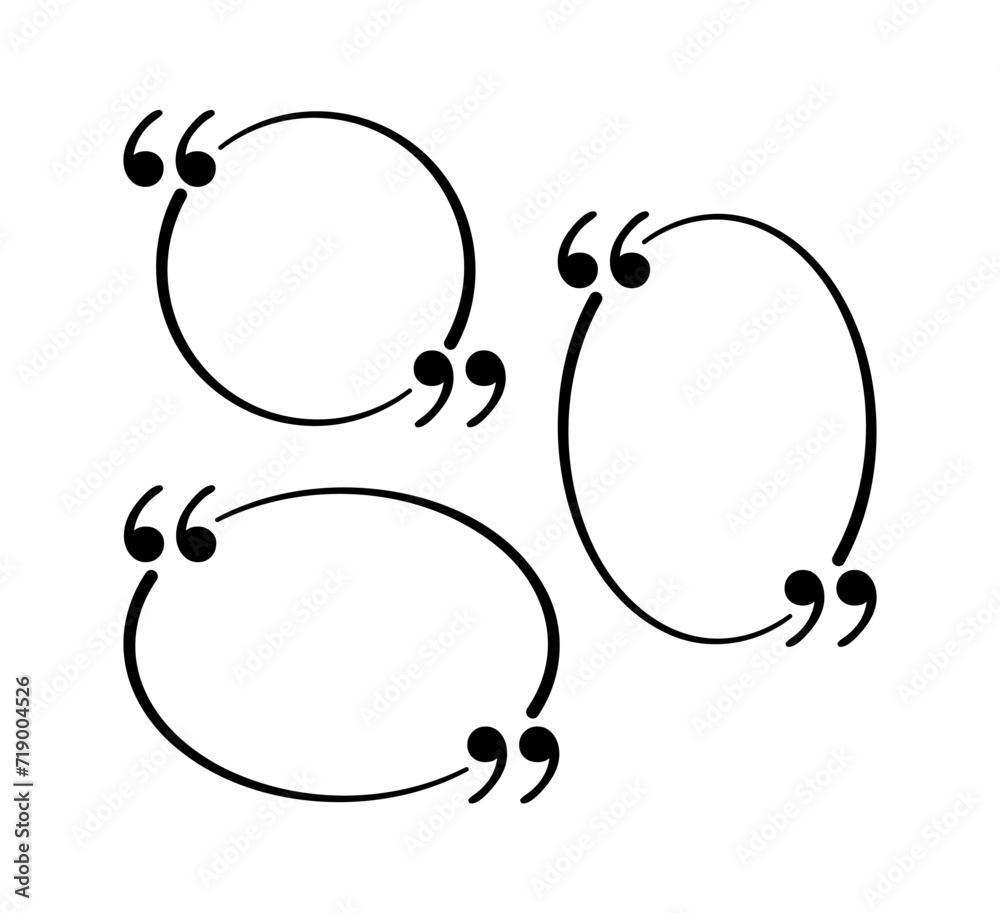 double quotes symbol and round. double quote symbol and ellipse. double ...