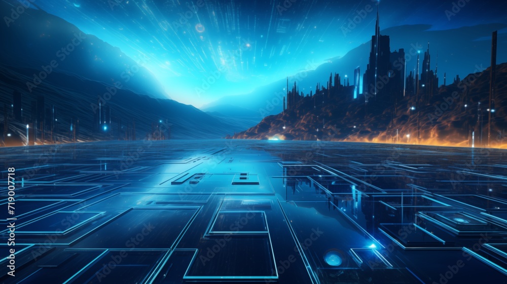 Surreal world of a data mirage mirage, abstract forms create a mirage ...