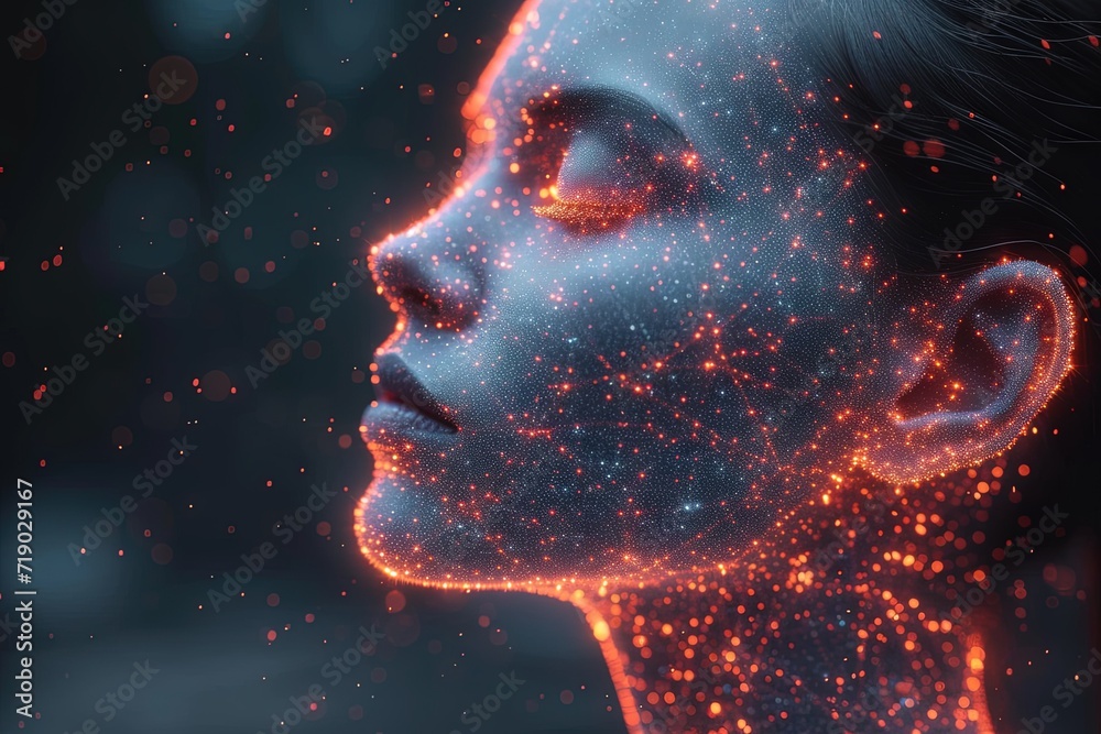 ai generative artificial intelligence illustration human shape ...