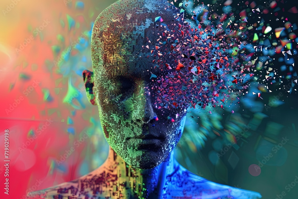 ai generative artificial intelligence illustration human shape ...