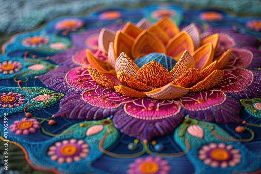 Holi Mandala A Tapestry of Colors and Symbols, circular design filled ...