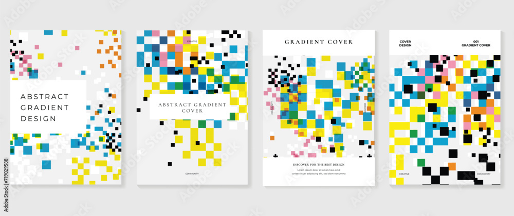 Abstract pixel background cover vector. Modern digital wallpaper with ...