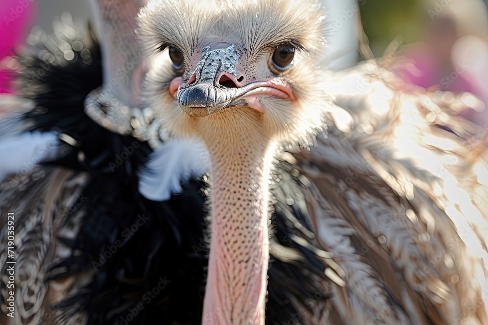 Ostrich Fashion Model Runway confidently strutting down a runway ...