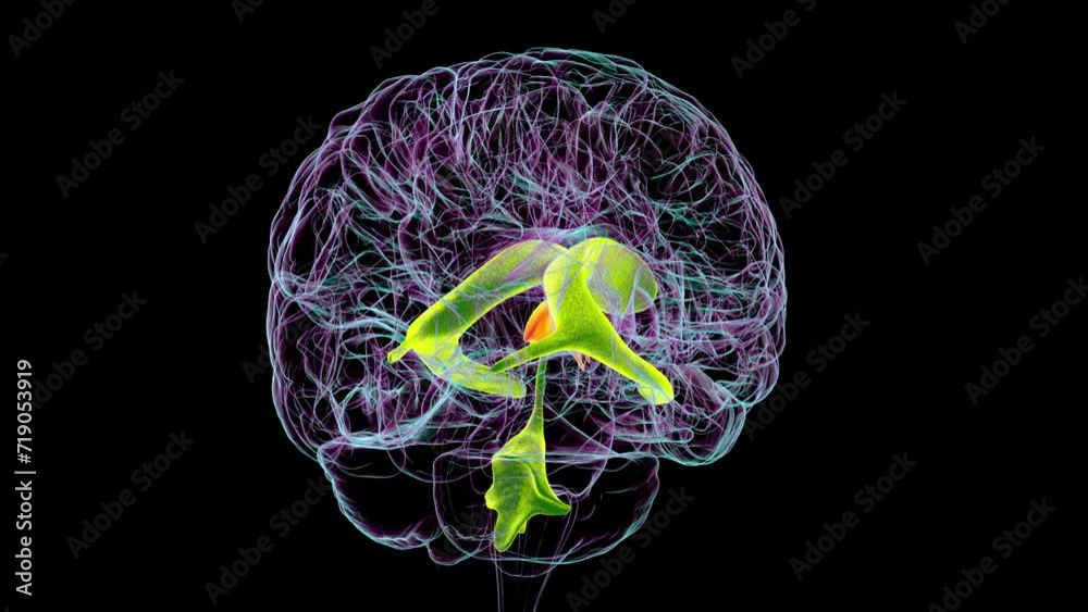 A 3D scientific animation showcasing the third brain ventricle, a vital ...