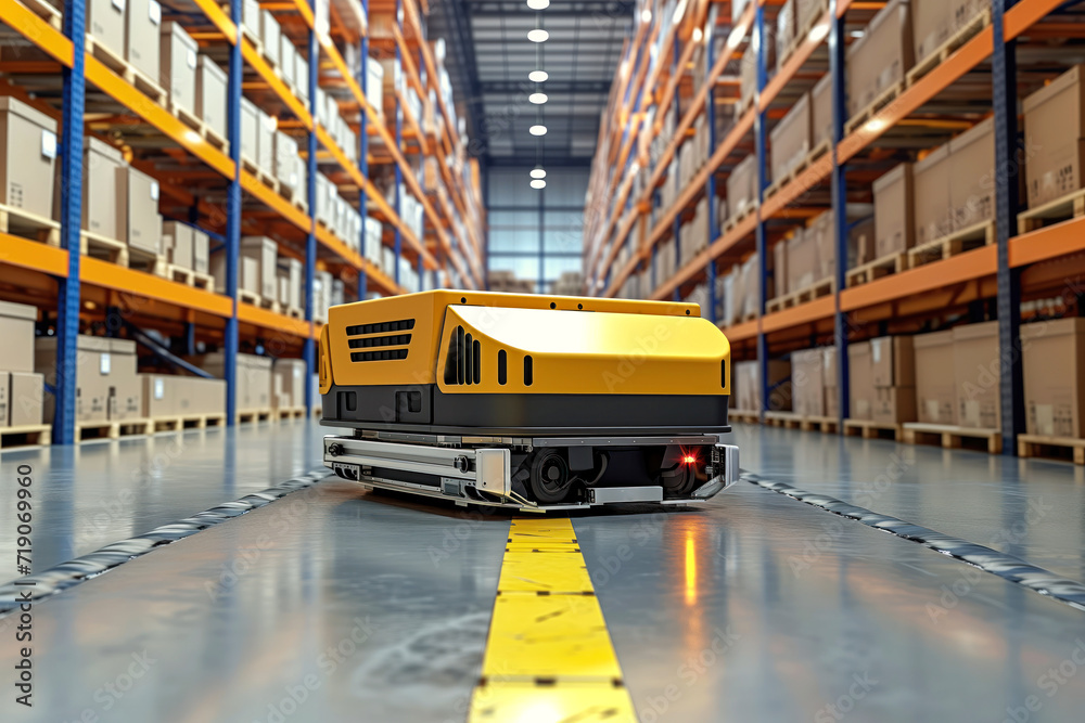 Transport robots for warehouse logistics in smart automated guided ...