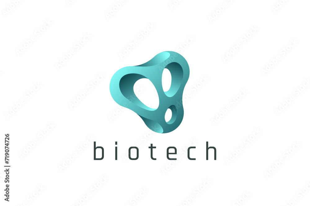Bionic Logo Lab Bio Trinity Design Vector template. Triangle Trinity ...