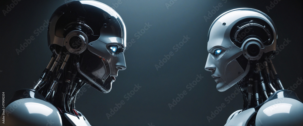AI Technology Rivalry. Dystopian future, brainwashing, totalitarianism ...