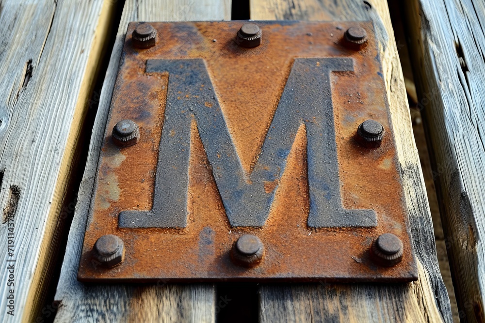 Single letter m on a clean white background for graphic design and ...