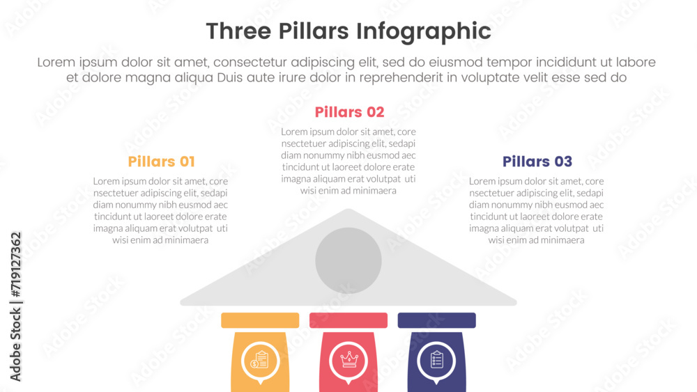 Photo & Art Print three pillars framework with ancient classic ...