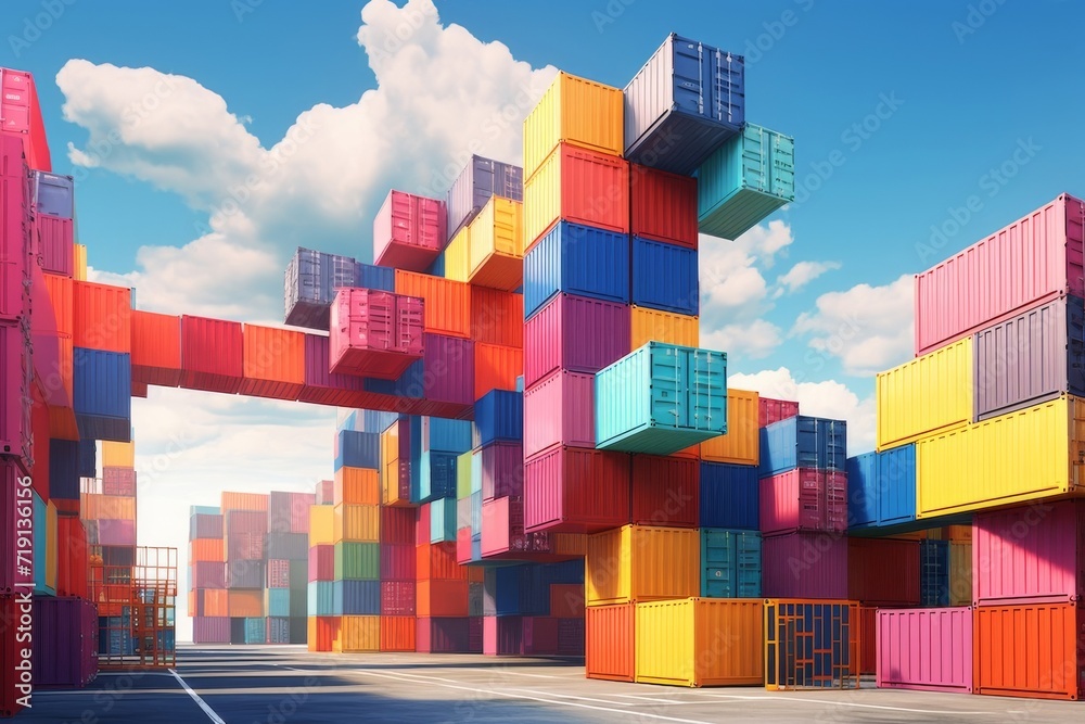 Container Cosmos surreal world where containers transform into cosmic ...