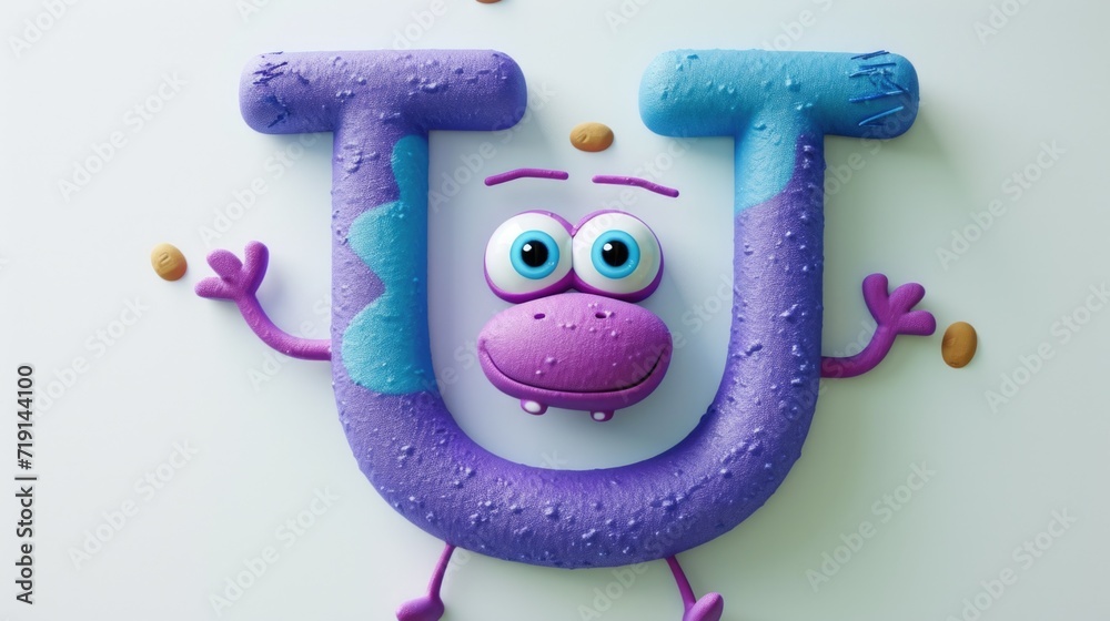 U a letter of the alphabet in the guise of a funny character . Capital ...