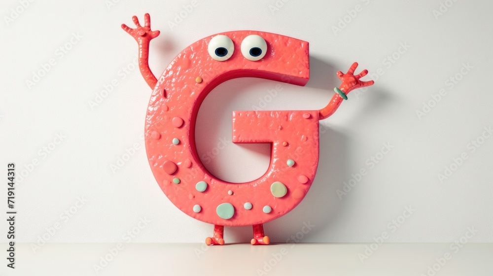 G a letter of the alphabet in the guise of a funny character . Capital ...