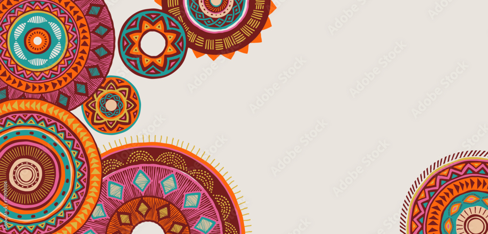 Africa patterned design. African background, banner with tribal ...