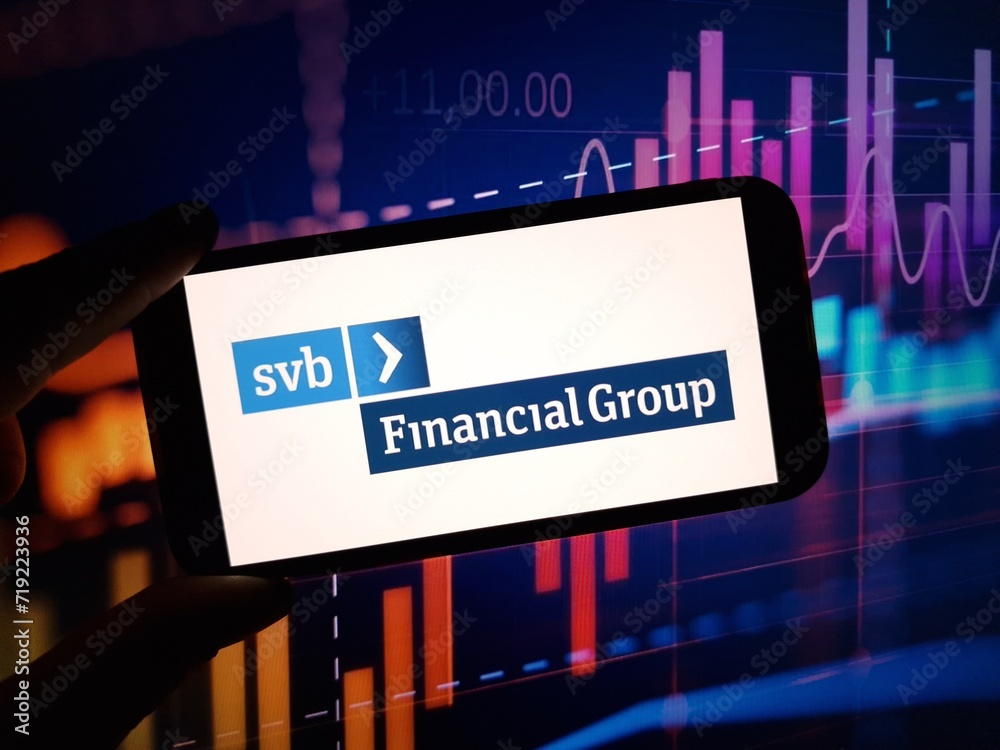 Konskie, Poland - January 24, 2024: SVB Financial Group company logo ...
