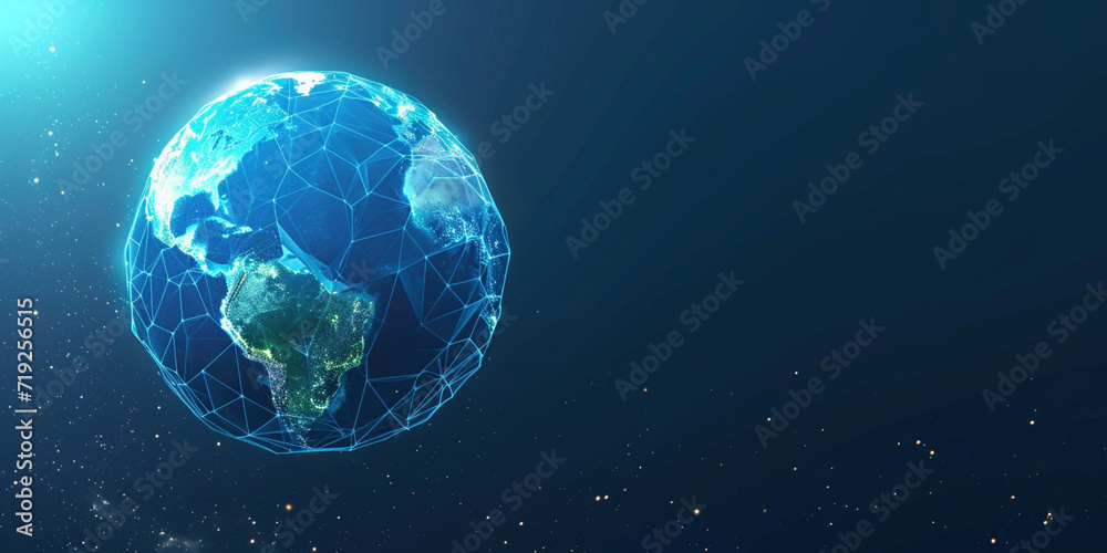 The earth planet digital model with empty space for text copy paste on ...