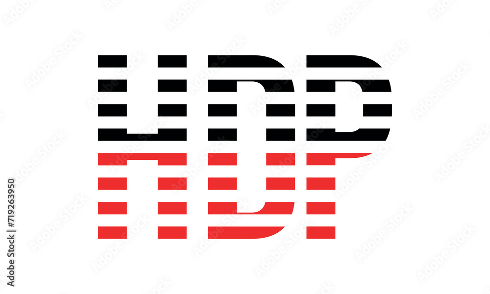 HDP three initial letter iconic line negative space minimal logo design ...