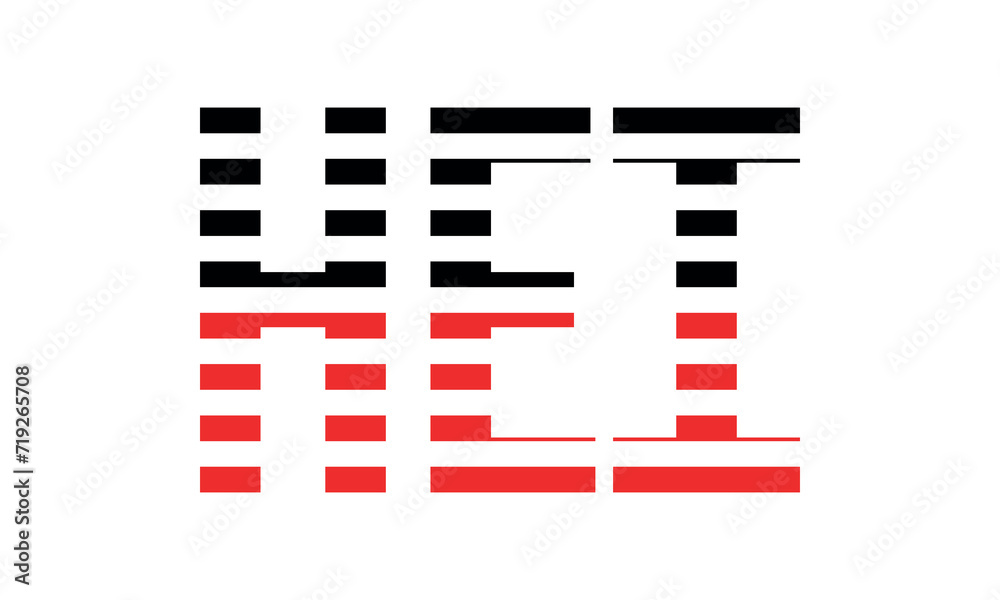HEI three initial letter iconic line negative space minimal logo design ...