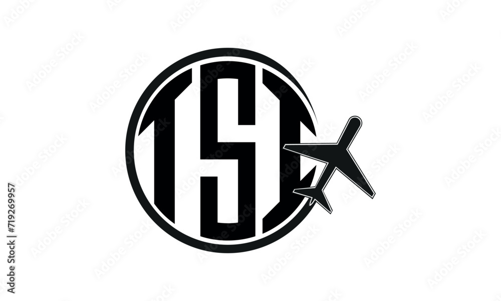TSI three initial letter circle tour & travel agency logo design vector ...