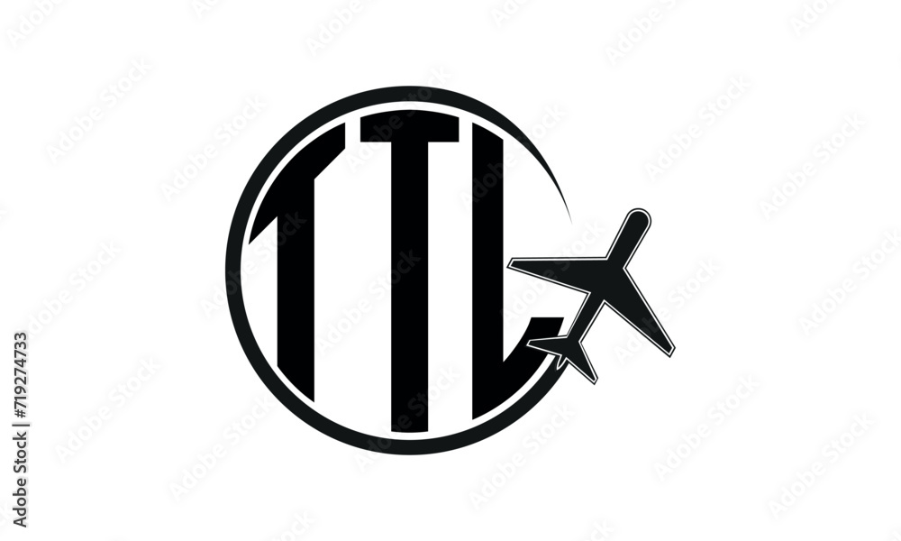 TTL three initial letter circle tour & travel agency logo design vector ...