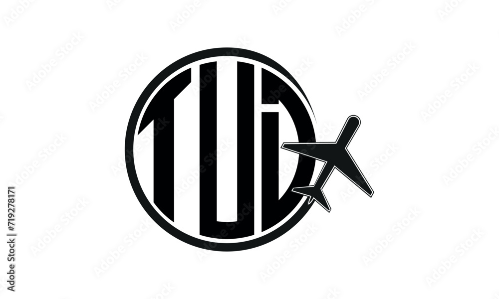 TUD three initial letter circle tour & travel agency logo design vector ...