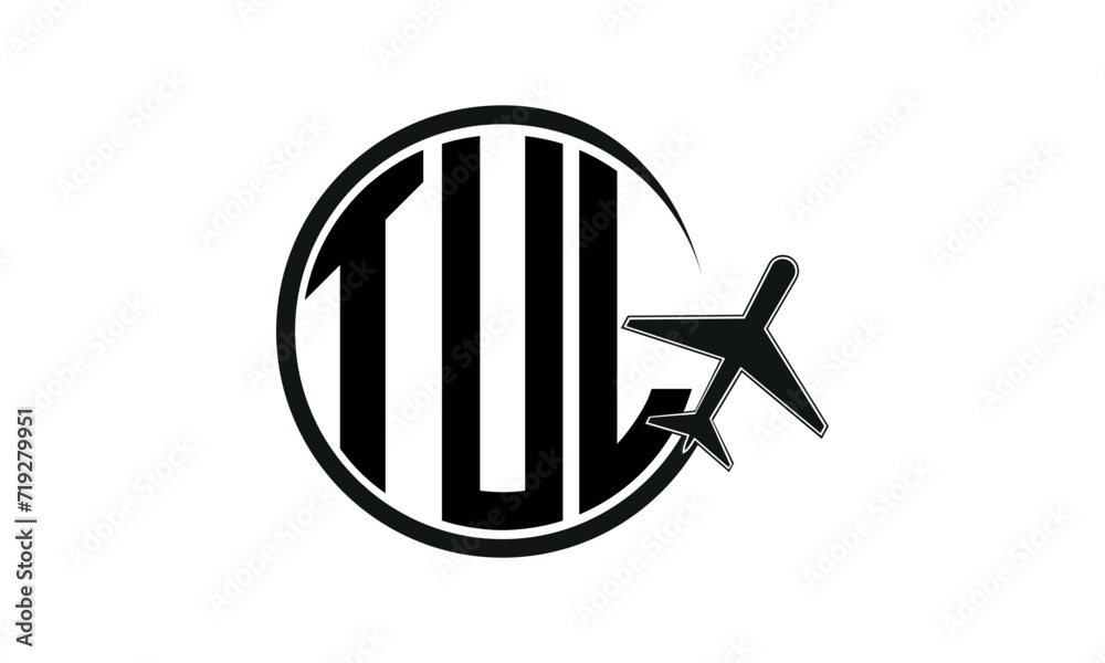 TUL three initial letter circle tour & travel agency logo design vector ...