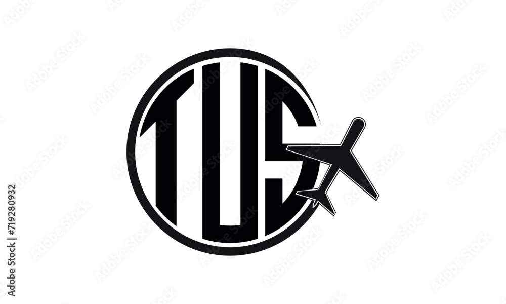 TUS three initial letter circle tour & travel agency logo design vector ...