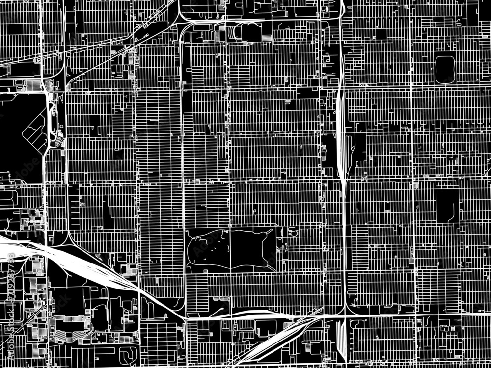 Vector road map of the city of Chicago Lawn Illinois in the United ...